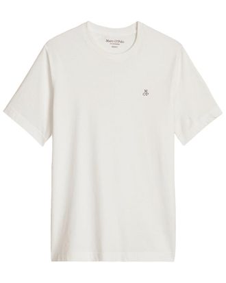 Marc O'Polo Unifarbenes T-Shirt mit kleinem Label-Print in