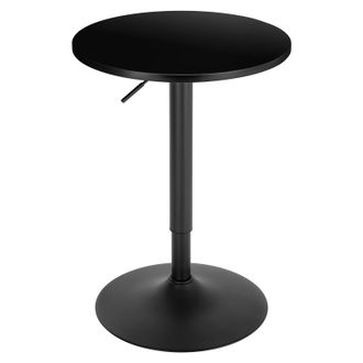 Woltu Bartisch Stehtisch, höhenverstellbarer Tisch 70-91 cm, multifunktionaler Partytisch in Wohnzimmer Küche Balkon, Bistrotisch aus MDF Metall, Schwarz, 5