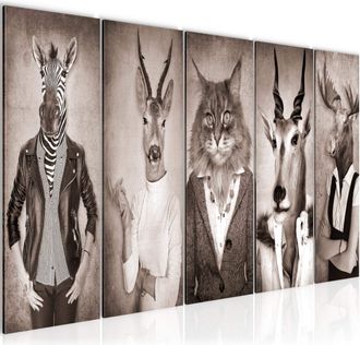 Runa Art Bild Tiere Abstrakt Wandbilder auf Vlies Leinwand 5 Teilig Wanddekoration Büro 018356b