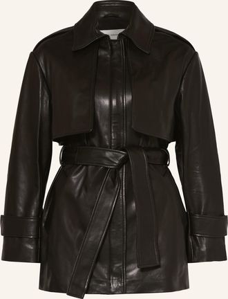 Nour Hammour Nour Hammour Trench-Jacke Priya Aus Leder schwarz