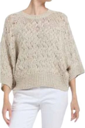 Brunello Cucinelli Femme, Pulls, Beige, Taille: 38 FR Tricots ras du cou