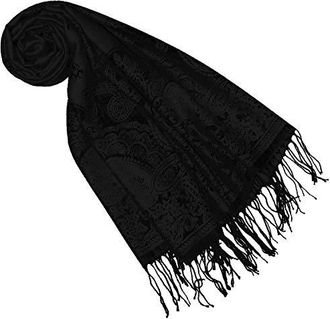 Lorenzo Cana Lorenzo Cana Designer Pashmina Écharpe de marque tissée Pasiely motif damassé - Tissage 70 x 180 cm en fibre naturelle modal châle écharpe jacquard, N