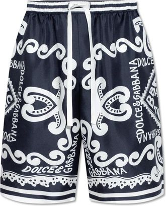 Dolce & Gabbana Homme, Shorts, Bleu, Taille: M Short de loisirs &agrave; imprim&eacute; signature