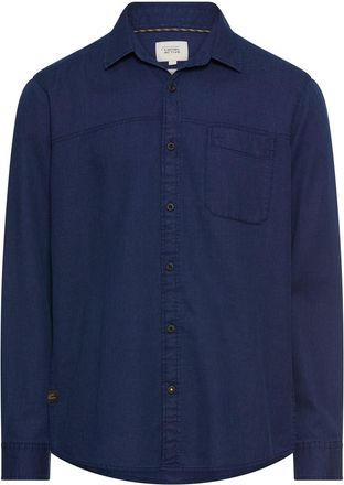 Camel Active Herren Langarmhemd aus Reiner Baumwolle Navyblau, menswear-4XL