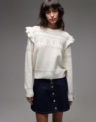 Levi's Shane - Pull en maille à manches évasées - Blanc