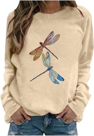 Generic Sweatshirts pour femmes UK sweatshirts pour femme imprim&eacute; graphique haut surdimensionn&eacute; col rond manches longues automne hiver d&eacute;contract&eacute; confortable