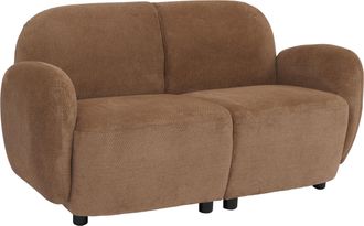 Mendler 2er-Sofa HWC-P33, 2-Sitzer Couch Loungesofa, Stoff/Textil Chenille (330 g/m²) Öko-Tex - braun