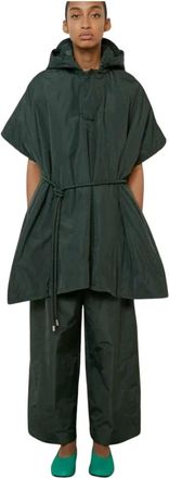 Meimeij Femme, Vestes, Vert, Taille: 40 FR Cape &agrave; capuche et ceinture