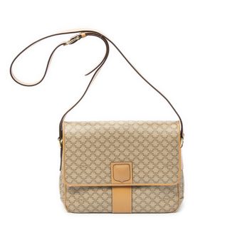 Celine Crossbody Bags - Vintage Square Flap Satchel - Gr. unisize - in Beige - f&uuml;r Damen