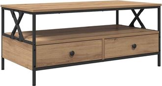 vidaXL Table basse chêne artisanal 100 x 51 x 45 cm Bois dingénierie Vidaxl