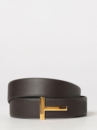 Tom Ford Ceinture r&eacute;versible T Icon en cuir martel&eacute; avec boucle monogramme