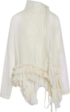 Erika Cavallini Semi Couture Blouse Giorgia - Femme - Blouses et Chemises - Blanc - Taille: 42 FR