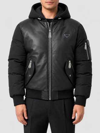Philipp Plein Doudoune matelass&eacute;e avec capuche et patch logo Hexagon