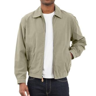 London Fog mens Auburn Zip-front Golf (Regular & Big-tall Sizes) Cotton Lightweight Jacket, Cement, Medium US