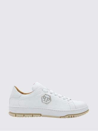 Philipp Plein Baskets basses en cuir lisse avec logo Hexagon et monogramme