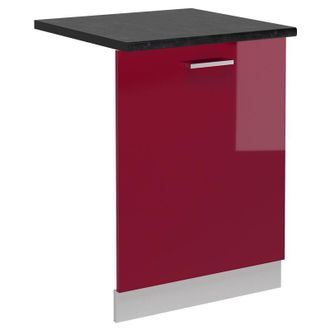Vicco Panneau de lave-vaisselle R-Line, Rouge bordeaux Haute brillance, 60cm, pt Anthracite Vicco