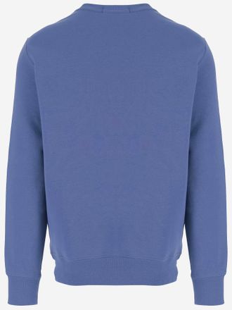 Polo Ralph Lauren Mens Sweatshirt Cotton-Blend Polo Bear Print Blue Knitwear Sweater