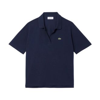 Lacoste Relaxed Fit Fluid Piqu&eacute; Polo - - Tops - Damen - Blau - S