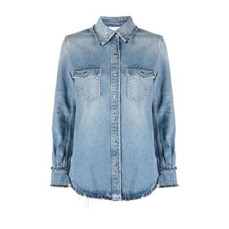Chlo&eacute; Blaue Jeansbluse mit Fransen - - Blouses & Shirts - Damen - Blau - S