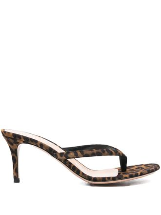 Gianvito Rossi Calypso Sandalen mit Leoparden-Print - Braun