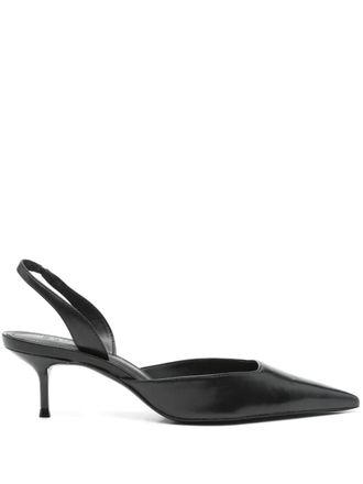 Schutz escarpins en cuir 60 mm - Noir
