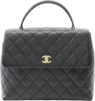 Chanel 2003-2004 CC Quilted Caviar Top Handle handbag - Schwarz