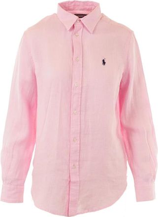 Polo Ralph Lauren Femme, Blouses et Chemises, Rose, Taille: 42 FR Classic Fit Linen Shirt