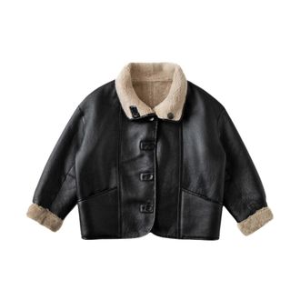 Just things we like JUN Wendbare Shearling Jacke - - Jackets - Damen - Schwarzk - M