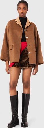 Maje Halblanger Doubleface-mantel - Kamel - Maje