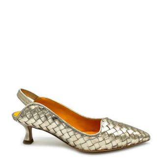 Mara Bini Gewebte Lederslingback-Sandalen - - Shoes - Damen - Grau - 35 EU