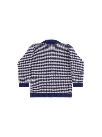 Gucci Striped Wool Cardigan With Mr. Happy For Boy Ocean Night-Avorio Ovis Aries Night/avorio Sweater