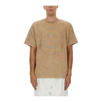 Moschino T-shirt en coton &eacute;pais Smiley - Homme - Tops - Brun - Taille: L