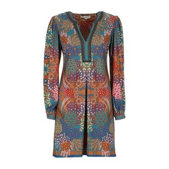 Hale Bob Mehrfarbiges Kleid mit V-Ausschnitt und Perlenbesatz - - Dresses - Damen - Mehrfarbig - L