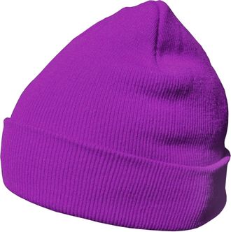 DonDon Mütze Herren Mütze Damen Wintermütze Beanie klassisches Design lila