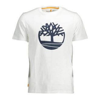 Timberland Homme, Tops, Blanc, Taille: L T-shirt blanc &agrave; manches courtes pour homme