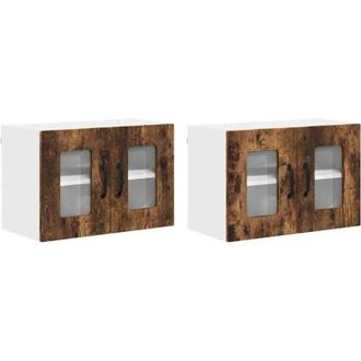 vidaXL Küchenwandschrank 2 pcs Geräucherte Eiche 60 x 31 x 40 cm vidaXL