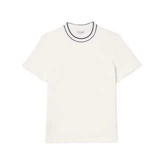 Lacoste Kontrastkragen Rundhals T-shirt - - Tops - Herren - Wei&szlig; - L
