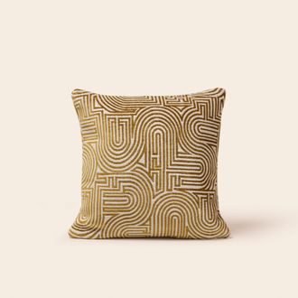 Madura Housse De Coussin Klark Ecru et moutarde - JAUNE