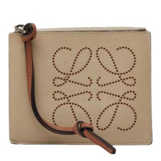 Loewe Porte-cartes Pre-owned - Femme - Pre-owned - Beige - Taille: ONE Size