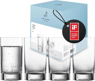 Zwiesel Glas Wasserglas Echo (4-er Set), modernes Trinkglas mit besonderer Bodenplatte, sp&uuml;lmaschinenfeste Tritan-Kristallgl&auml;ser, Made in Germany (Art.-Nr. 123380)