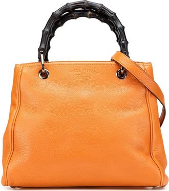 Gucci Hobo Bags - Small Calfskin Bamboo Shopper Satchel - Gr. unisize - in Orange - für Damen