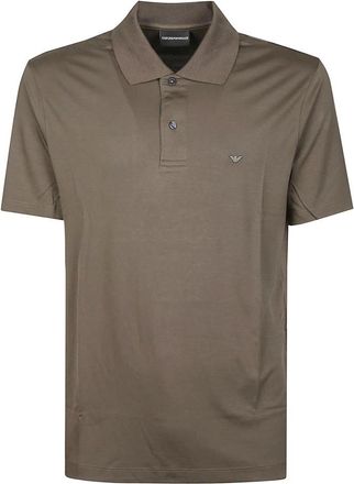 Emporio Armani Homme, Tops, Brun, Taille: L Polo Slim &agrave; Manches Courtes