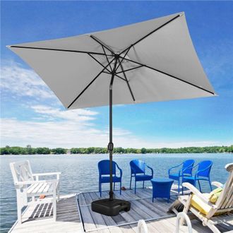 Yaheetech Yaheetech Parasol Rectangulaire 3 m avec Manivelle, pour Jardin/Ext&eacute;rieur/March&eacute;/Plage en Aluminium avec Toile Inclinable, Parasol dAngle pour Table