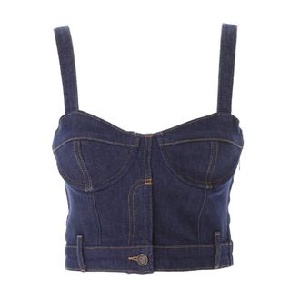 Moschino Denim Crop Top - - Tops - Damen - Blau - L