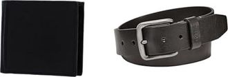 Fossil Homme Ingram Portefeuille en Cuir Noir et Ceinture Brody, Coffret