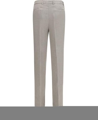 Brunello Cucinelli Mens Gray Linen Casual Pants