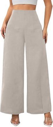 Generic Pantalon Palazzo &agrave; jambe large pour femme - Taille haute - Coupe droite - Pantalon de travail &eacute;l&eacute;gant et d&eacute;contract&eacute; - Pantalon de travail d&eacute;t&eacute; et de 