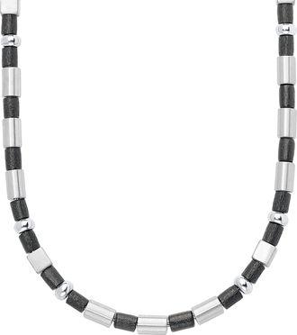 s.Oliver Kette f&uuml;r Herren, Holz/Edelstahl, Silber/Schwarz