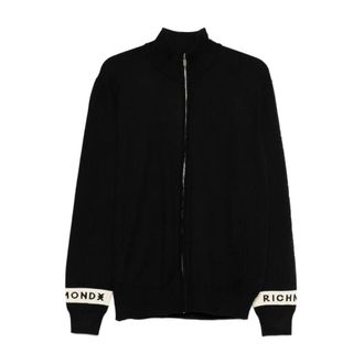 John Richmond Homme, Pulls, Noir, Taille: M Pull Noir Zip Col Montant