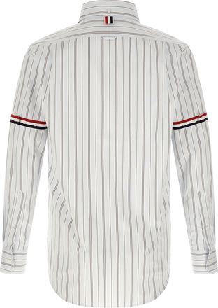 Thom Browne RWB Grosgrain Striped Shirt - White